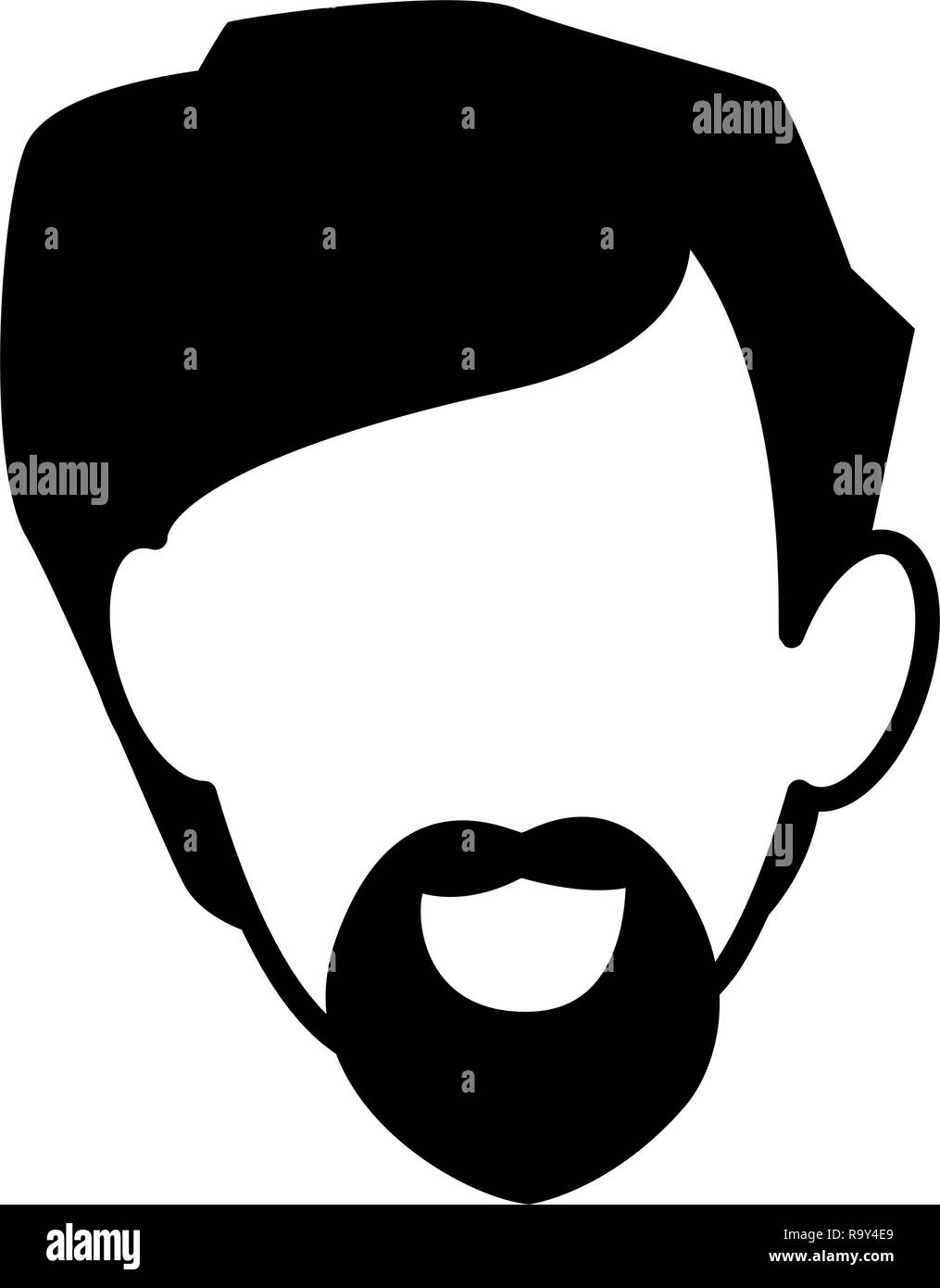 Avatar man head icon over white background, vector illustration Stock ...