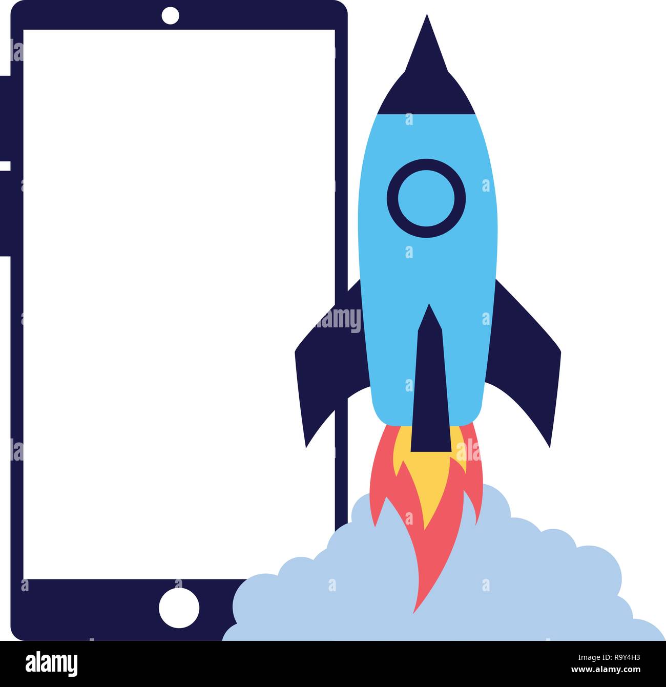 business rocket lanching on white background Stock Vector Image & Art ...