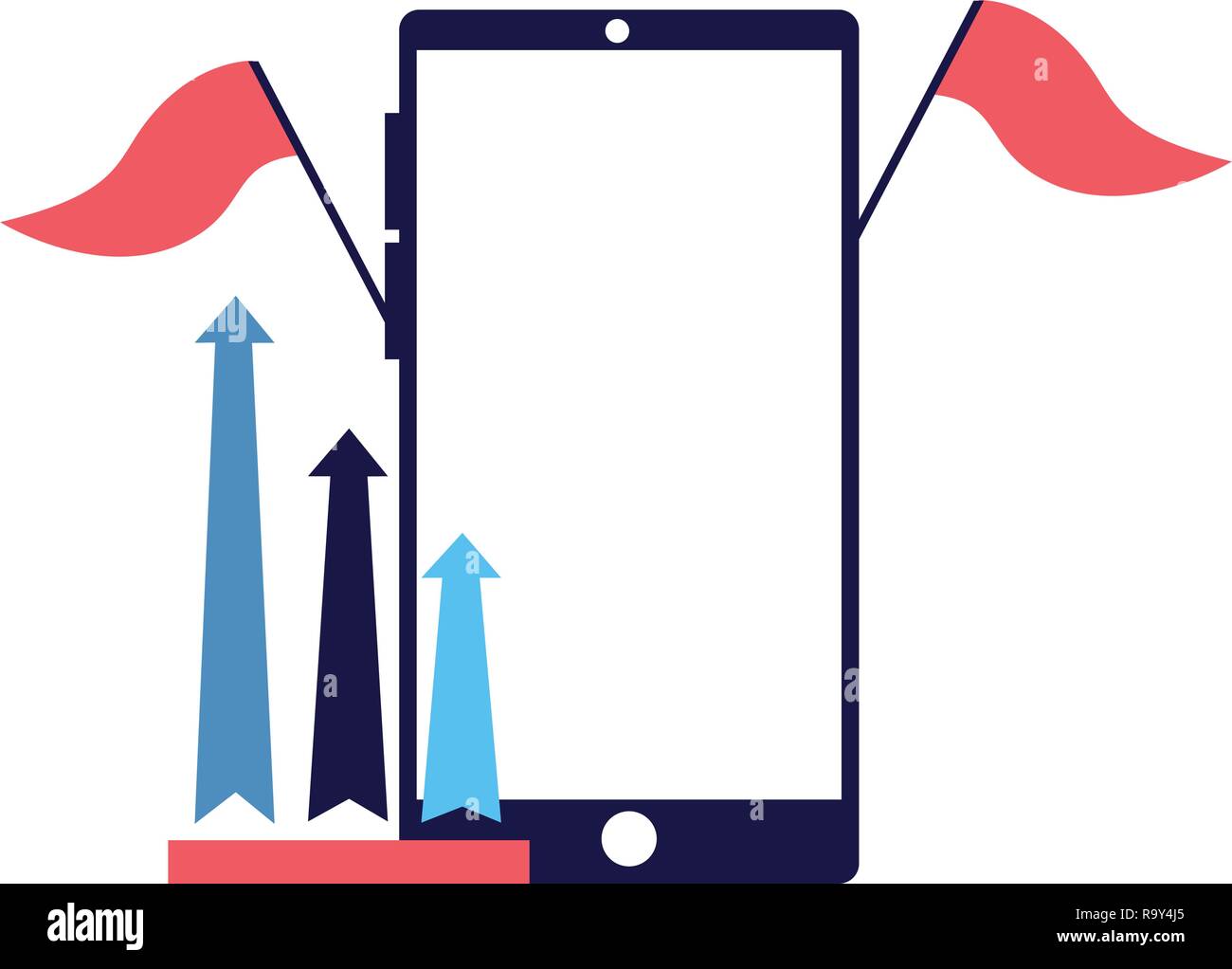 business smartphone flag arrows Stock Vector Image & Art - Alamy
