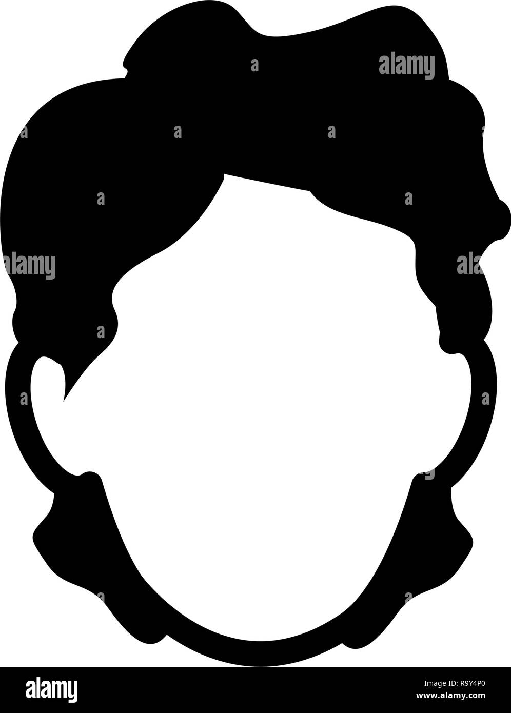 Avatar man head icon over white background, vector illustration Stock ...