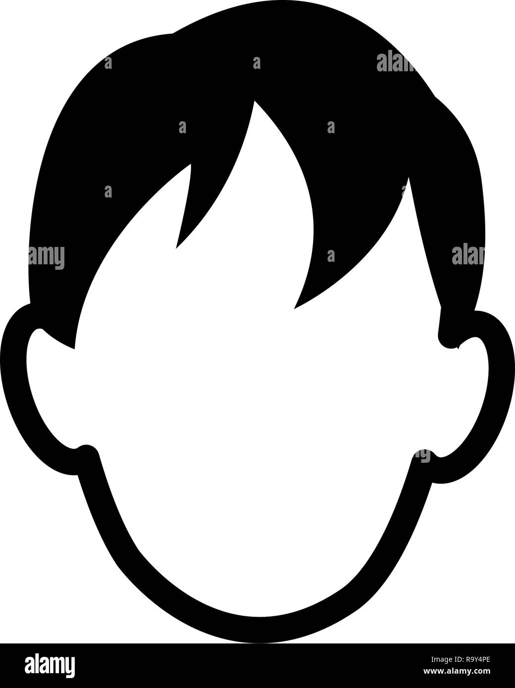 Avatar man head icon over white background, vector illustration Stock ...
