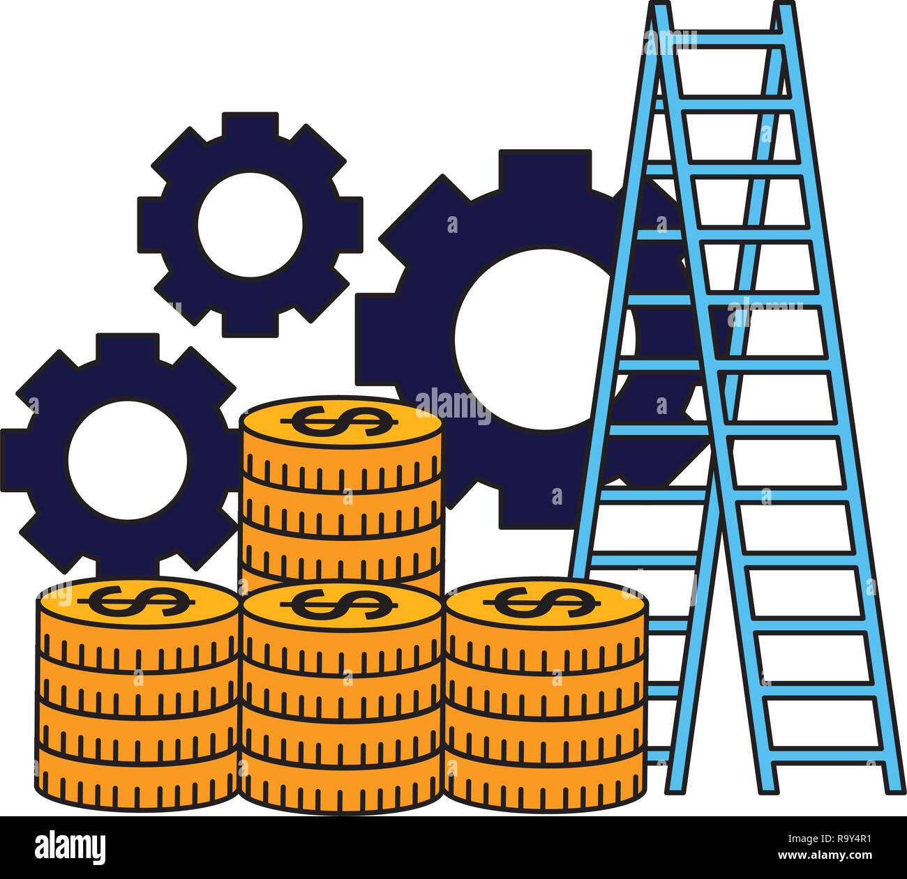 Market stairs achievement business Stock Vector Images - Alamy