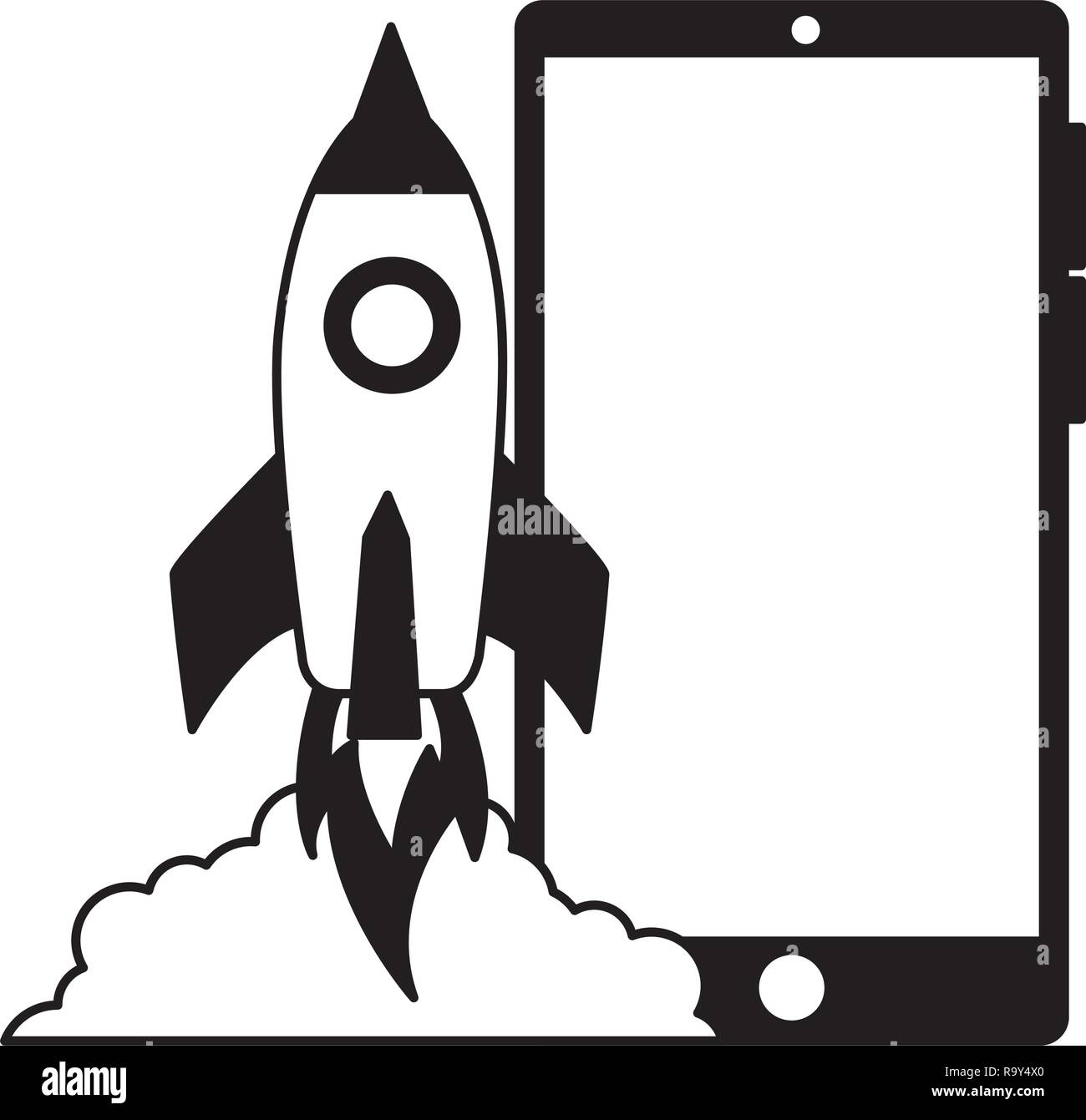 business rocket lanching on white background Stock Vector Image & Art ...