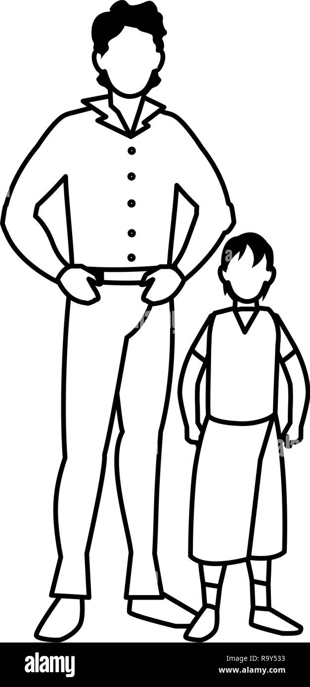 Father and son over white background, vector illustration Stock Vector ...