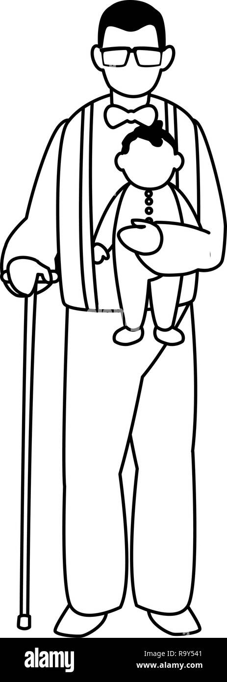 Avatar man with a cute baby over white background, vector illustration ...