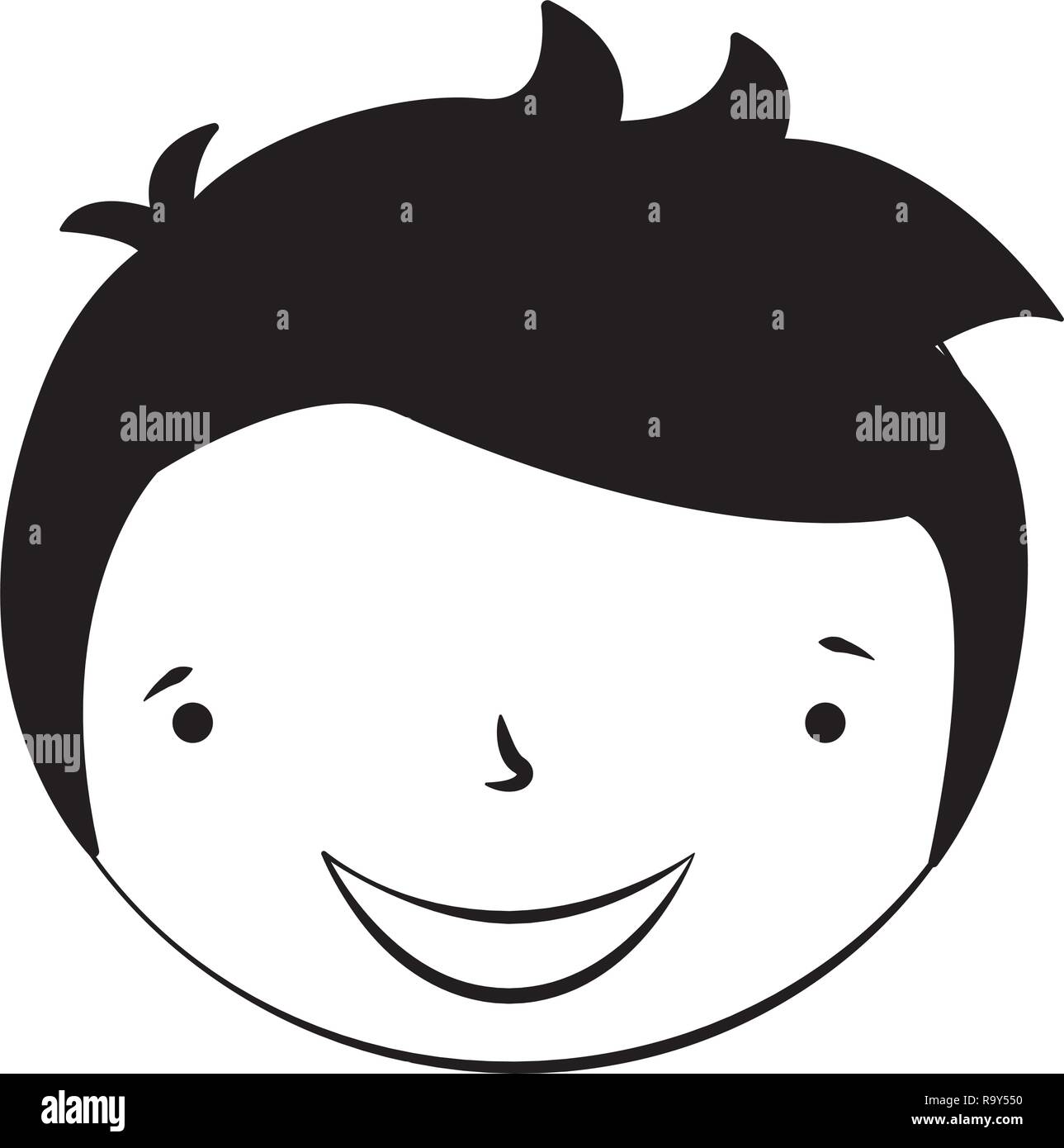 smiling face boy on white background Stock Vector Image & Art - Alamy
