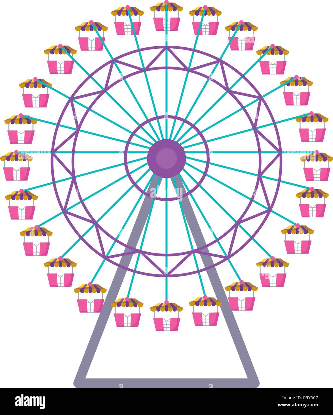 panoramic wheel of amusement park vector illustration design Stock ...