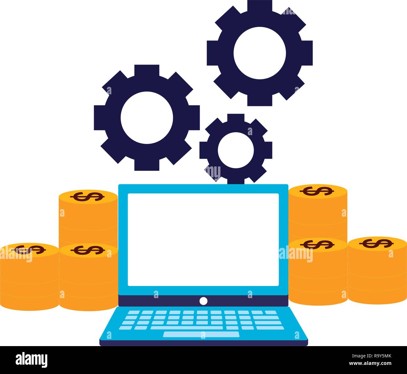 Money gear coins icon hi-res stock photography and images - Alamy