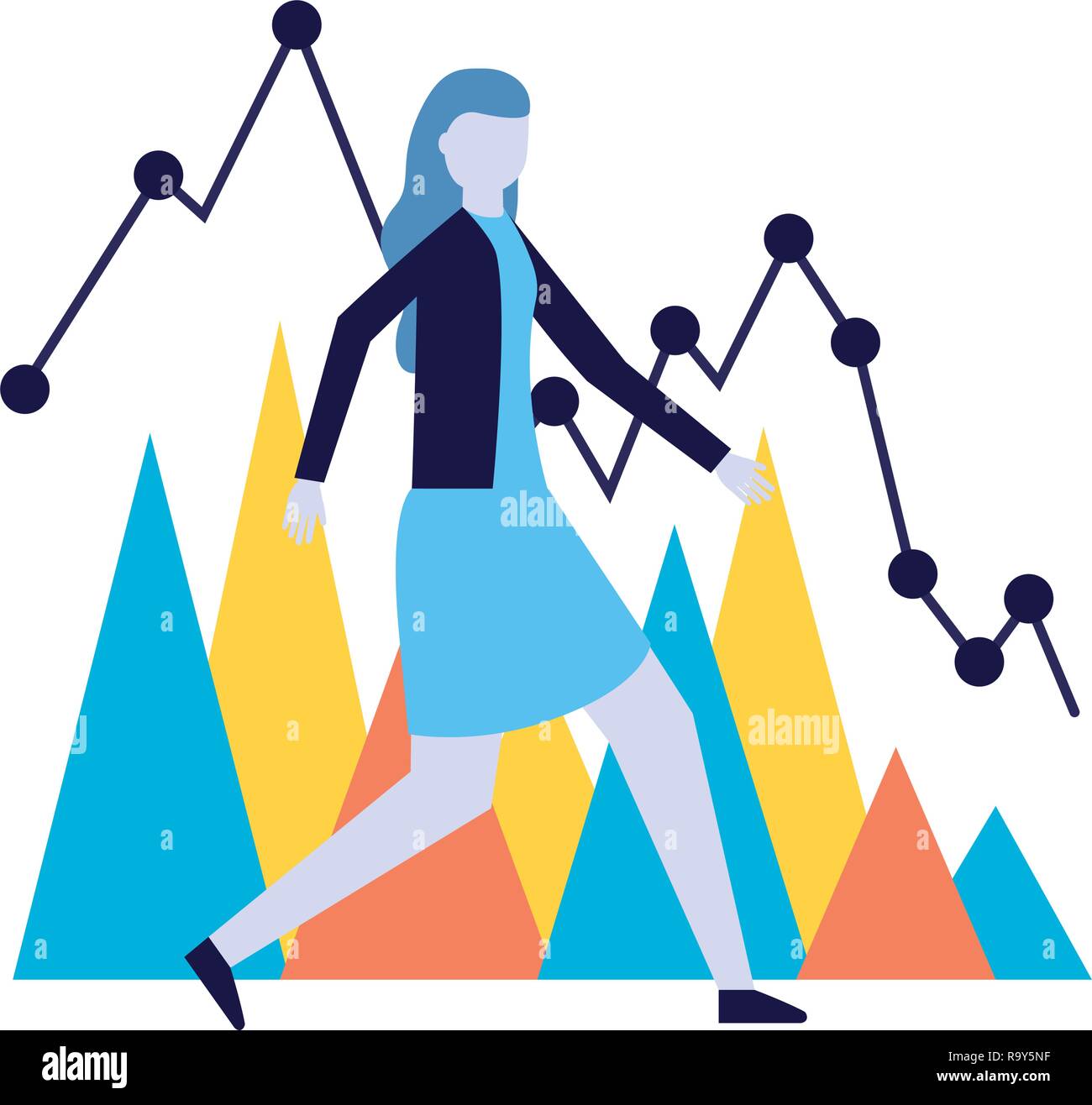 business woman chart report financial Stock Vector Image & Art - Alamy