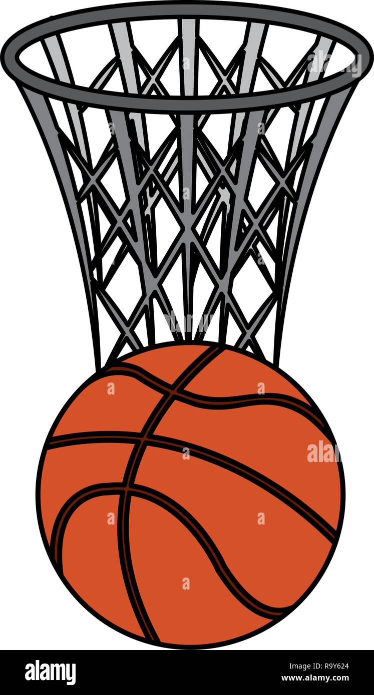 basketball balloon and basket sport vector illustration design Stock ...