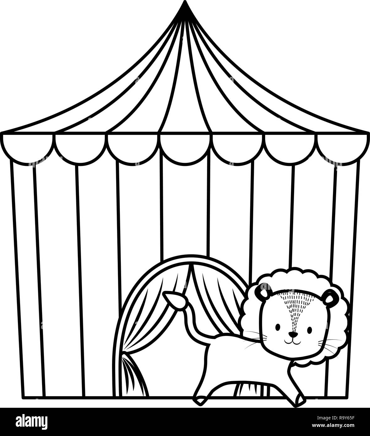 Circus Animal Clipart Black And White