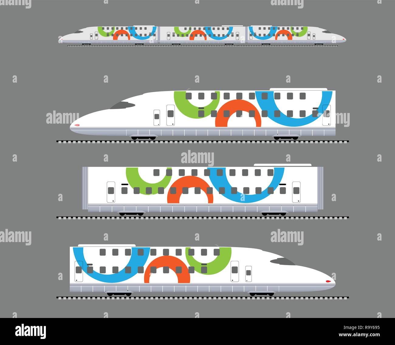 Double deck high speed electric express train Stock Vector Images - Alamy