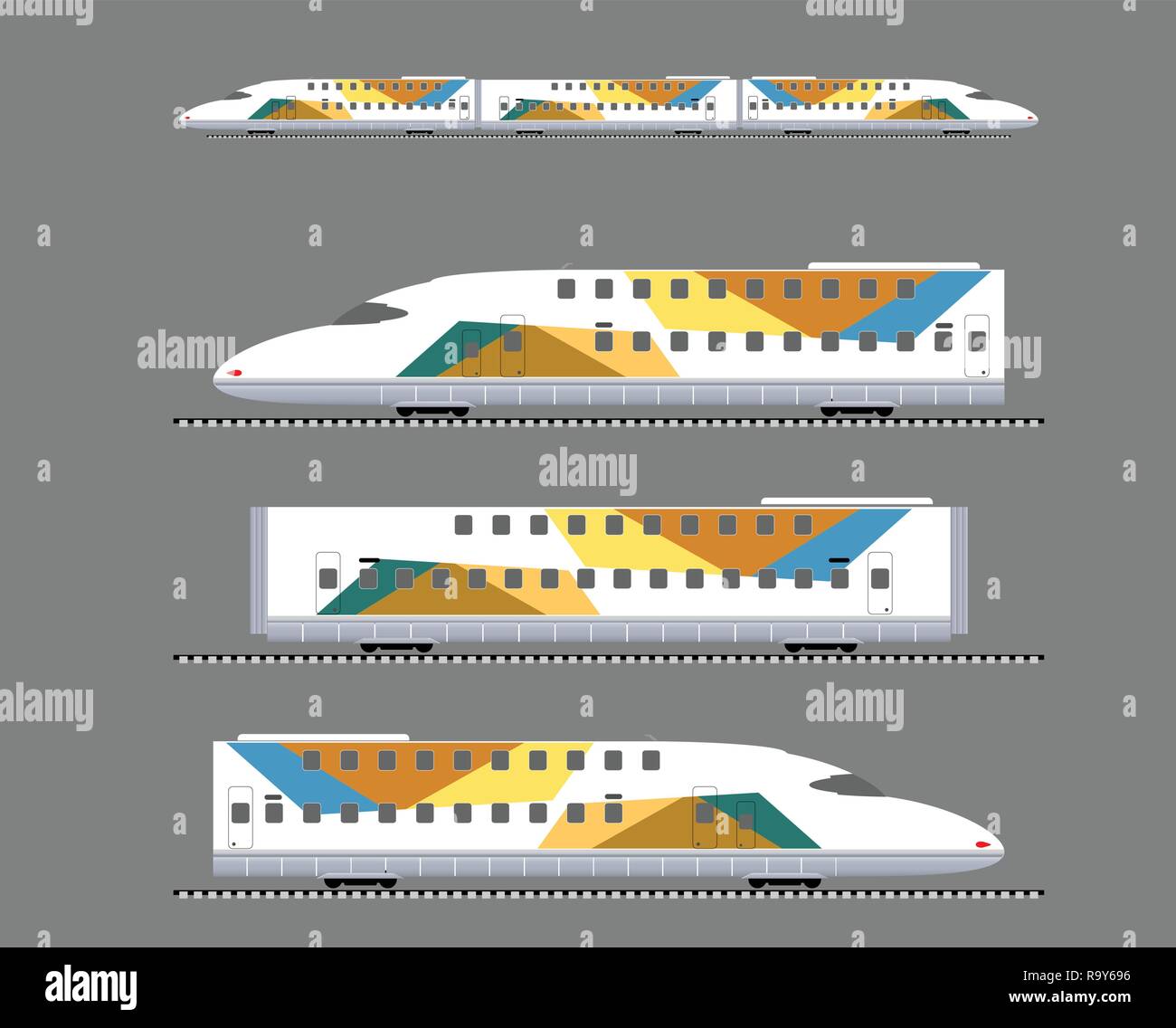 Double deck high speed electric express train Stock Vector Images - Alamy