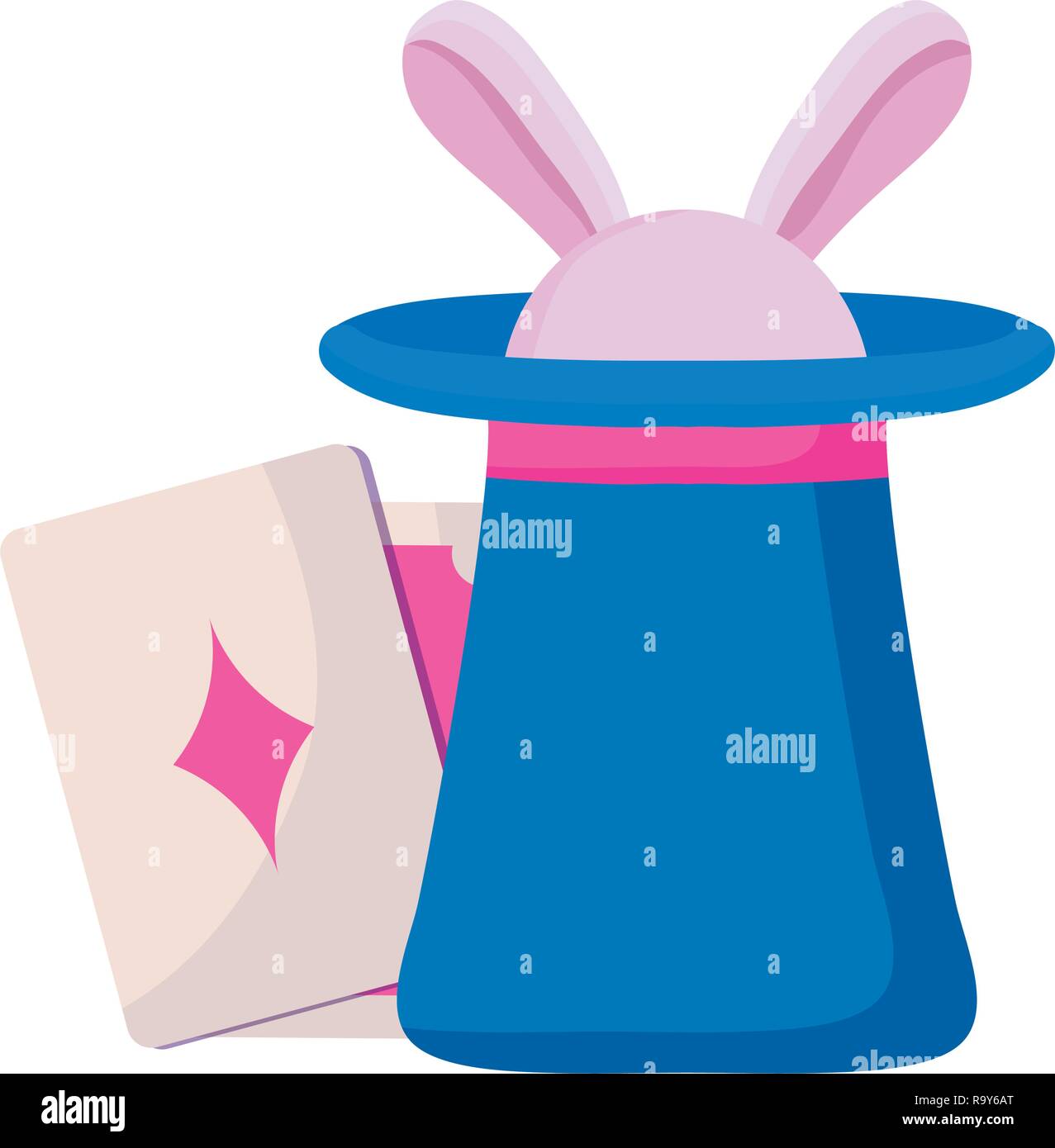magician top hat with rabbit ears vector illustration design Stock ...