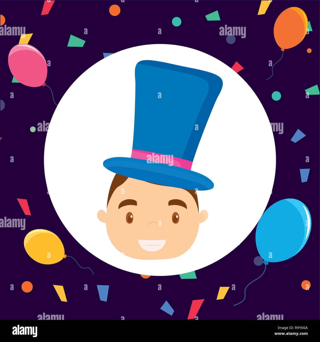 magincian circus head avatar character vector illustration design Stock ...