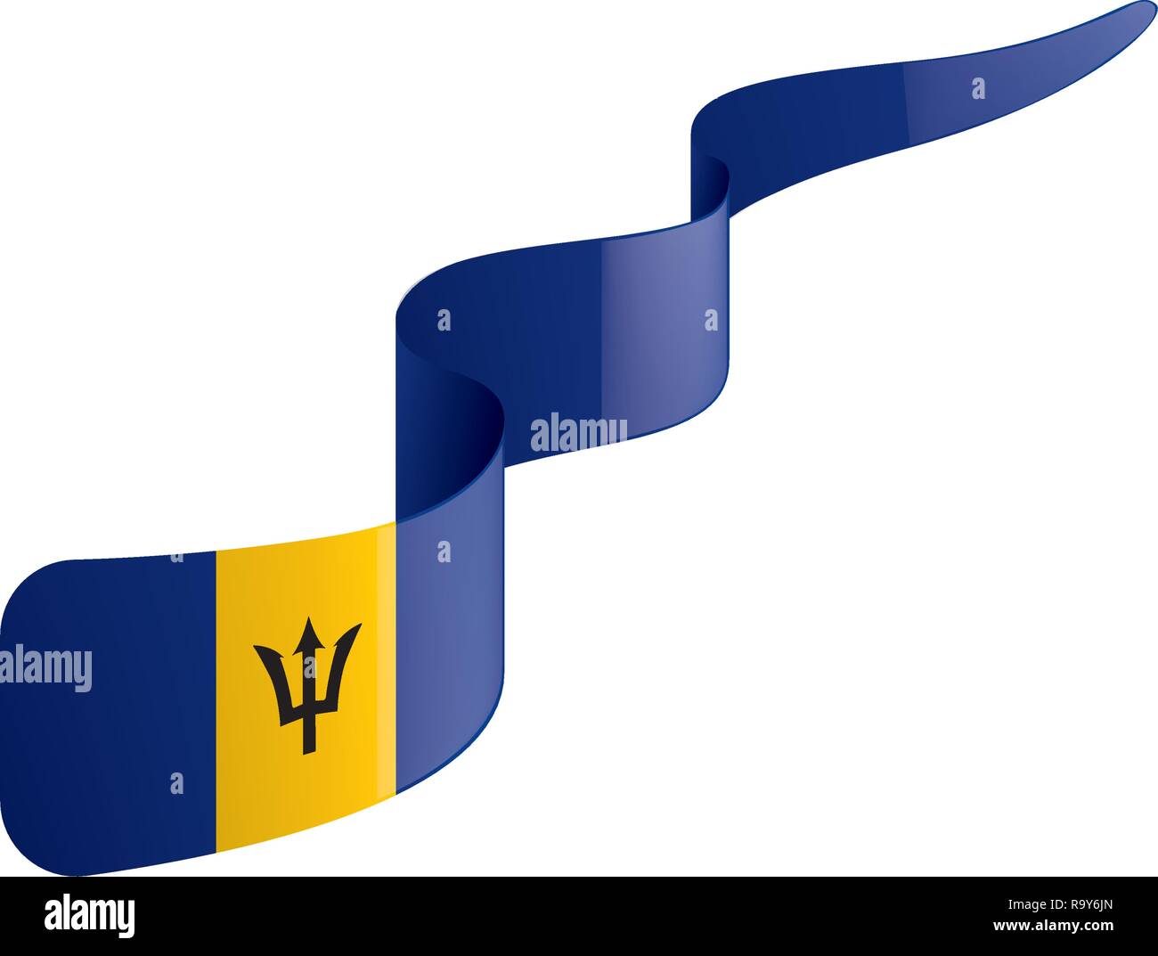 Barbados flag, vector illustration on a white background Stock Vector ...