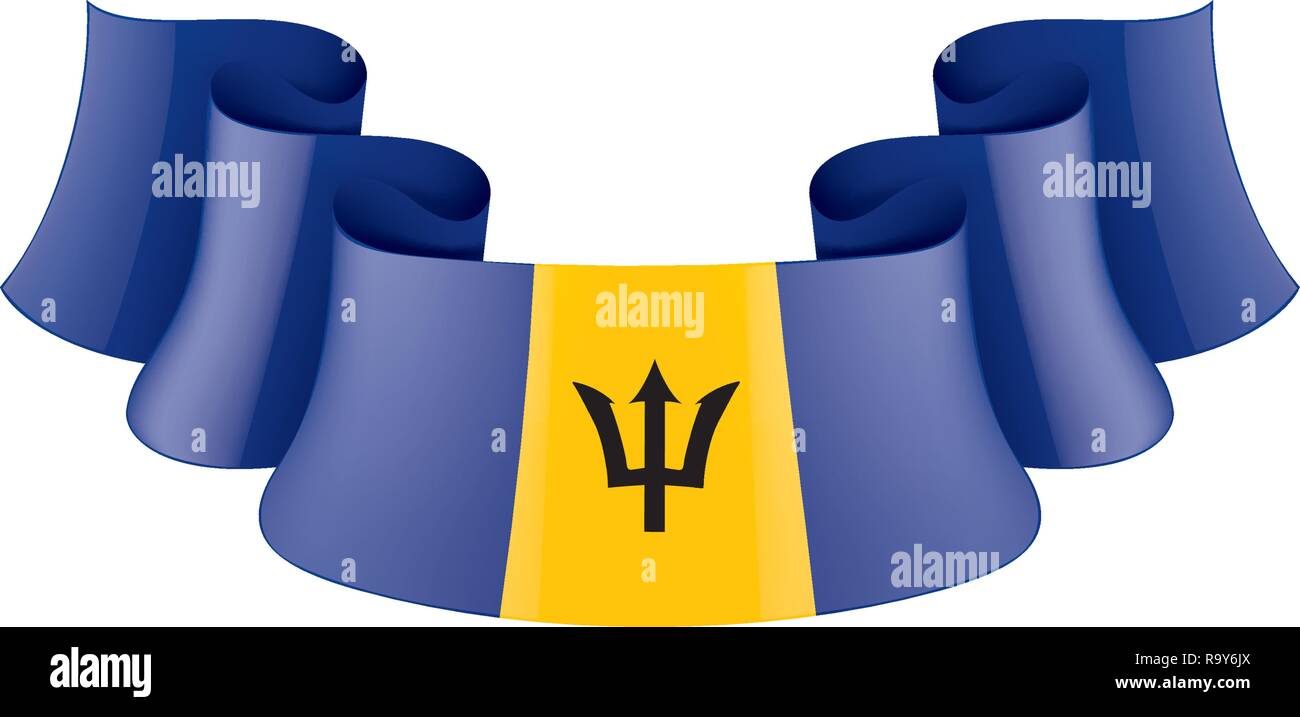 Barbados flag, vector illustration on a white background Stock Vector ...