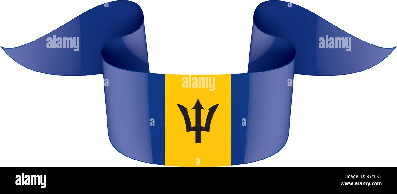 Barbados flag, vector illustration on a white background Stock Vector ...