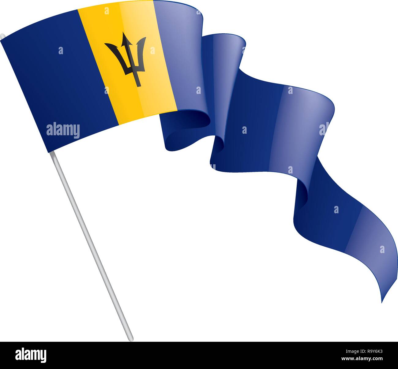 Barbados flag, vector illustration on a white background Stock Vector ...