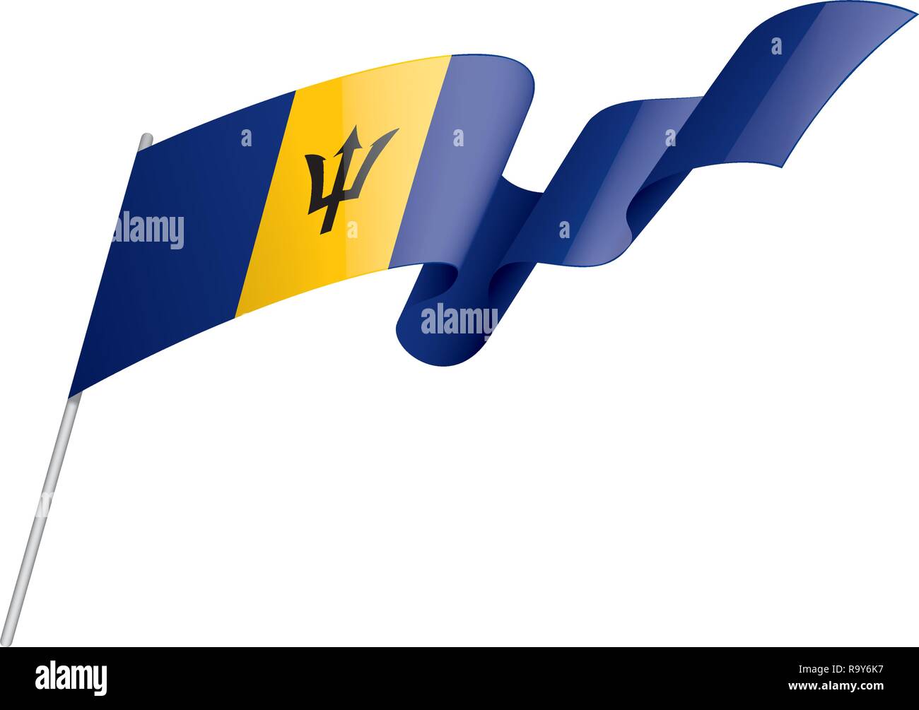 Barbados flag, vector illustration on a white background Stock Vector ...