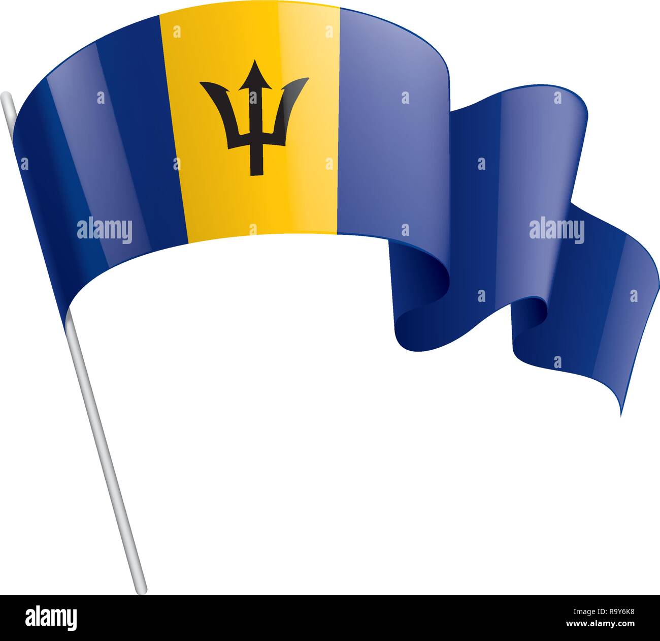 Barbados flag, vector illustration on a white background Stock Vector ...