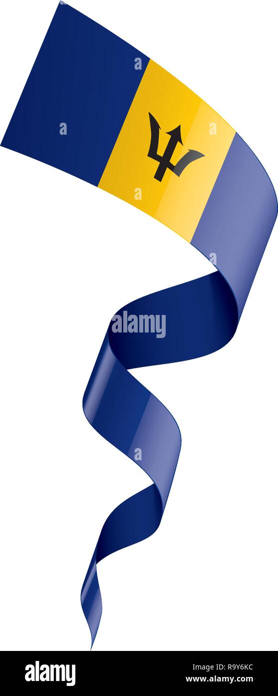 Barbados flag, vector illustration on a white background Stock Vector ...
