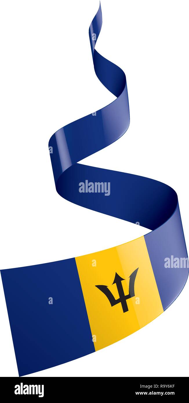 Barbados flag, vector illustration on a white background Stock Vector ...