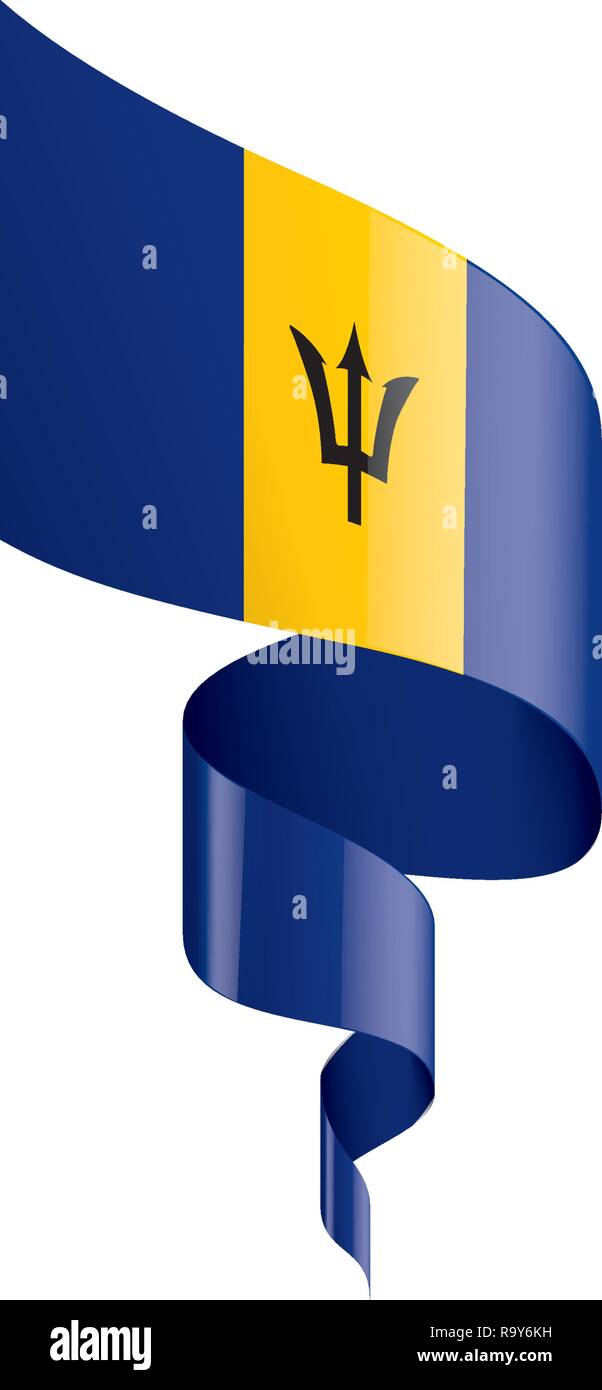 Barbados flag, vector illustration on a white background Stock Vector ...