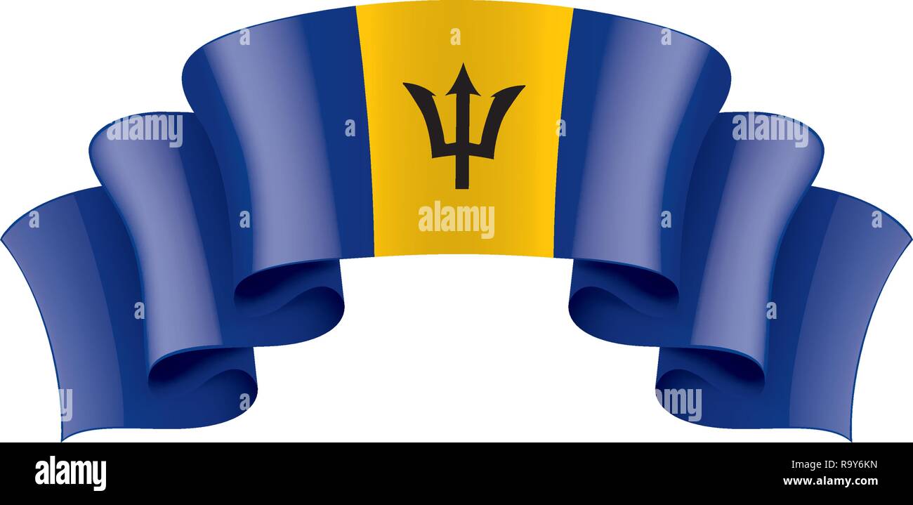 Barbados flag, vector illustration on a white background Stock Vector ...