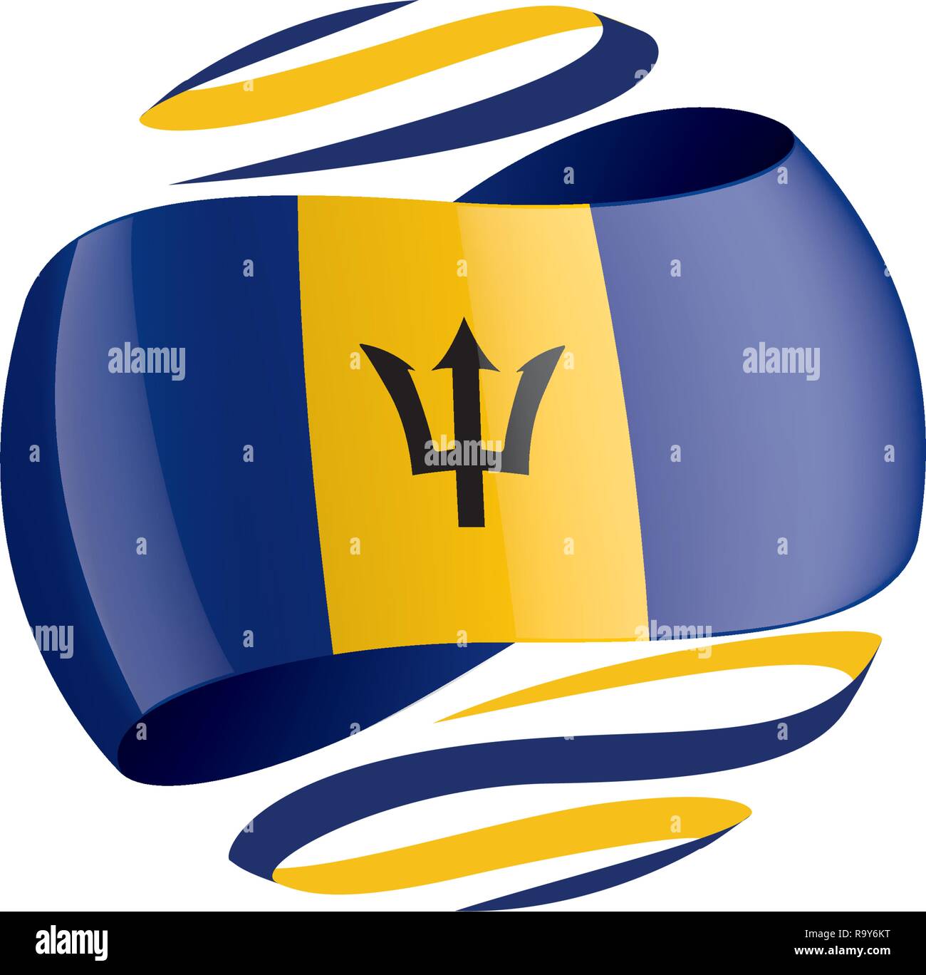 Barbados flag, vector illustration on a white background Stock Vector ...