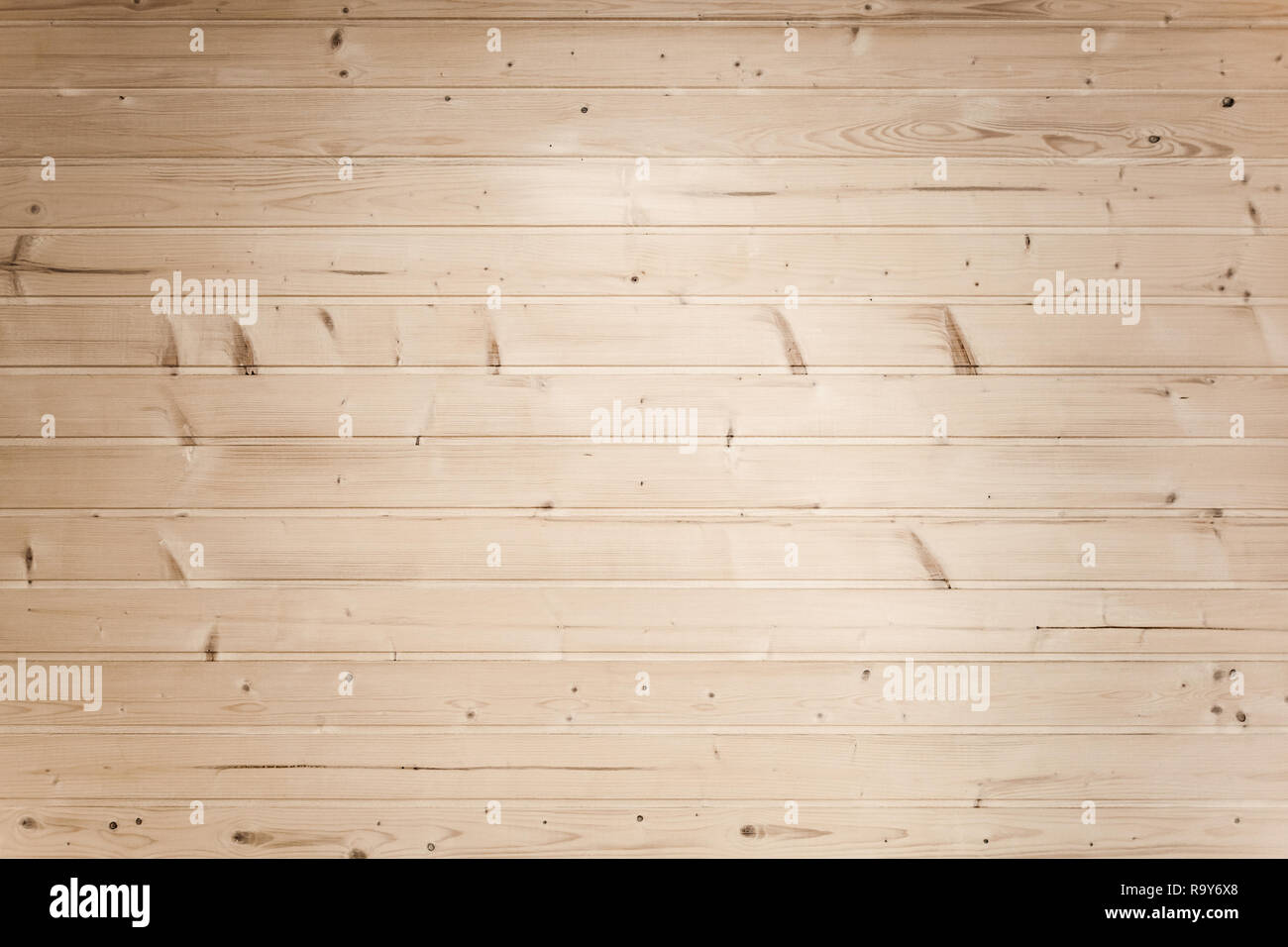 Wooden wall made of pine tree planks. Frontal flat background photo ...