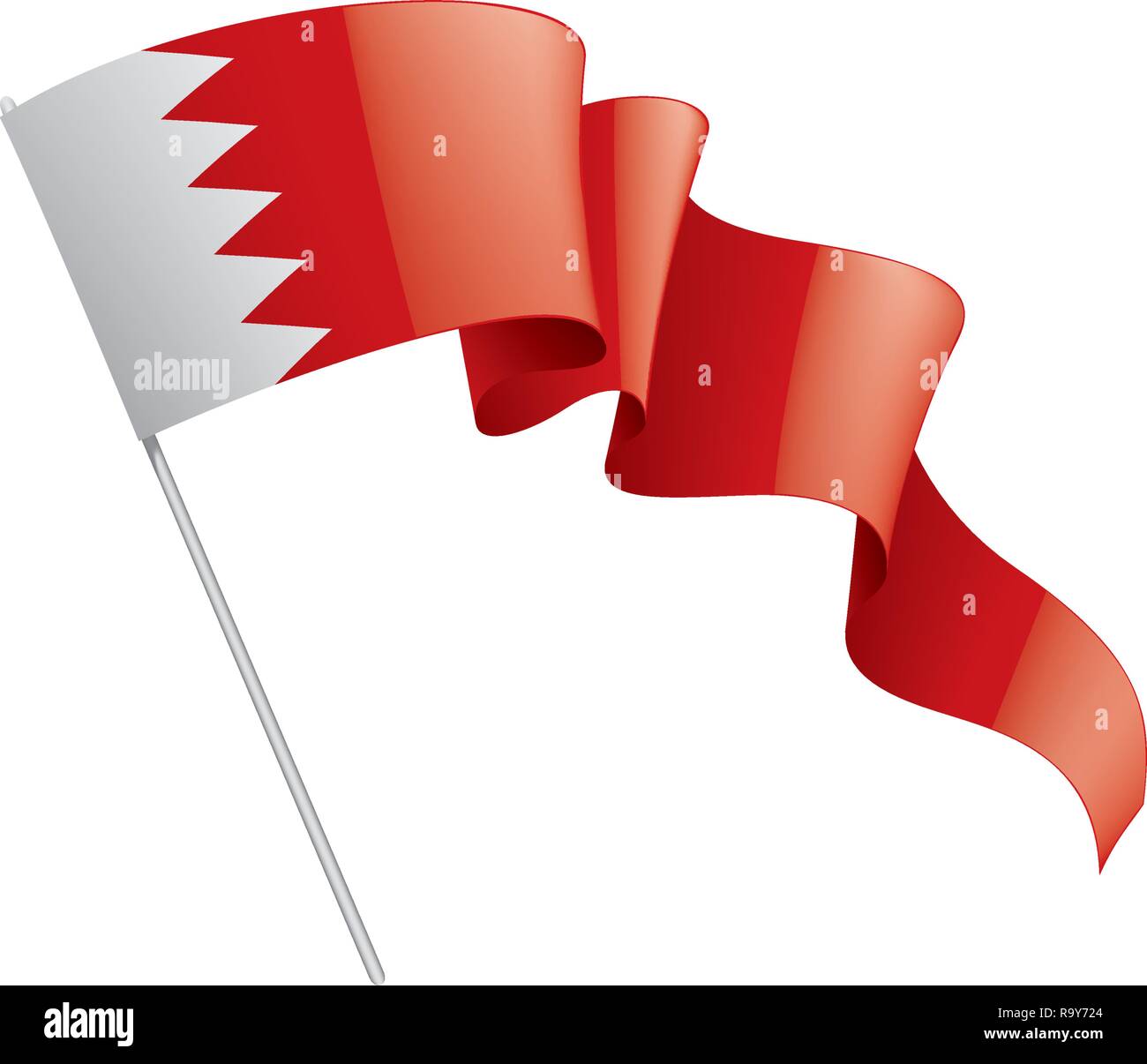 Bahrain flag, vector illustration on a white background Stock Vector ...