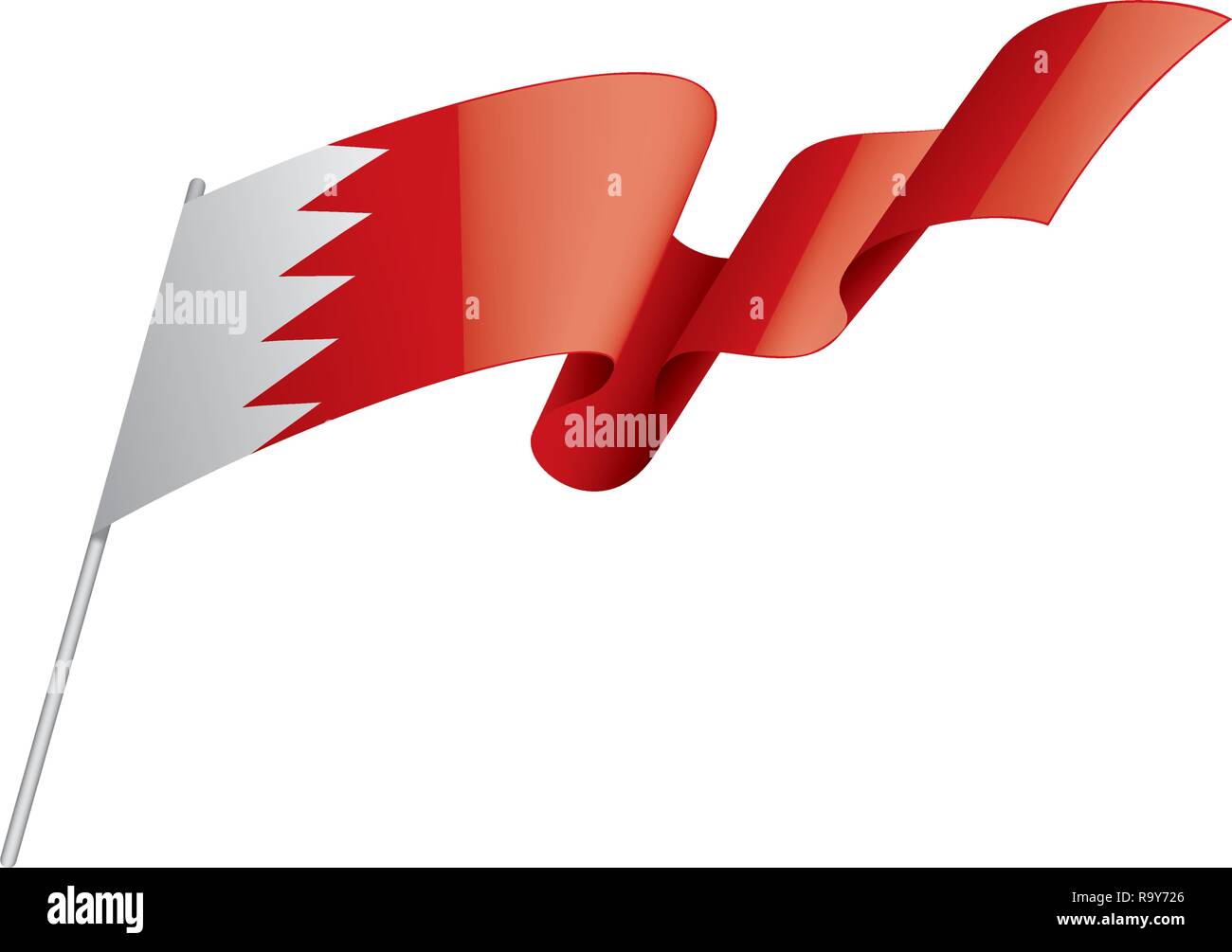 Flag of bahrain waving Stock Vector Images - Alamy