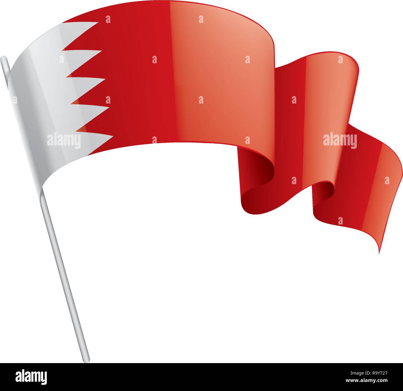 Bahrain Flag Vector Illustration On A White Background Stock Vector Bahrain Flag Vector Illustration On A White Background Stock Vector
