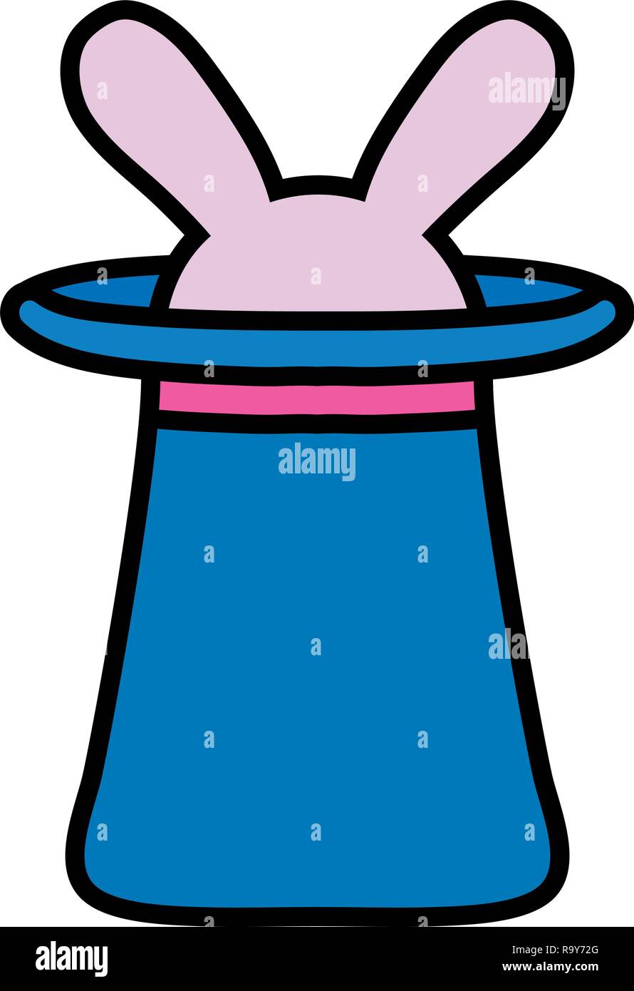 magician top hat with rabbit ears vector illustration design Stock ...
