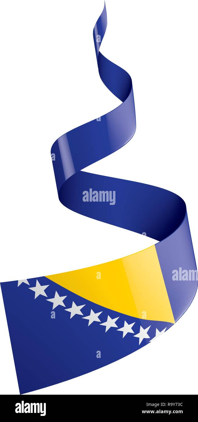 Bosnia and Herzegovina flag, vector illustration on a white background ...