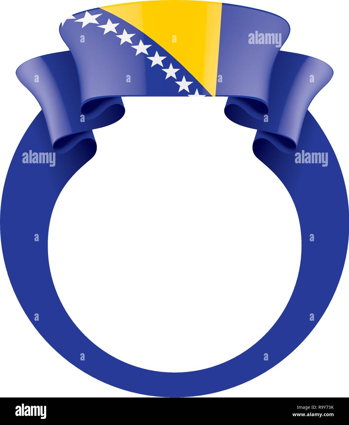 Bosnia and Herzegovina flag, vector illustration on a white background ...