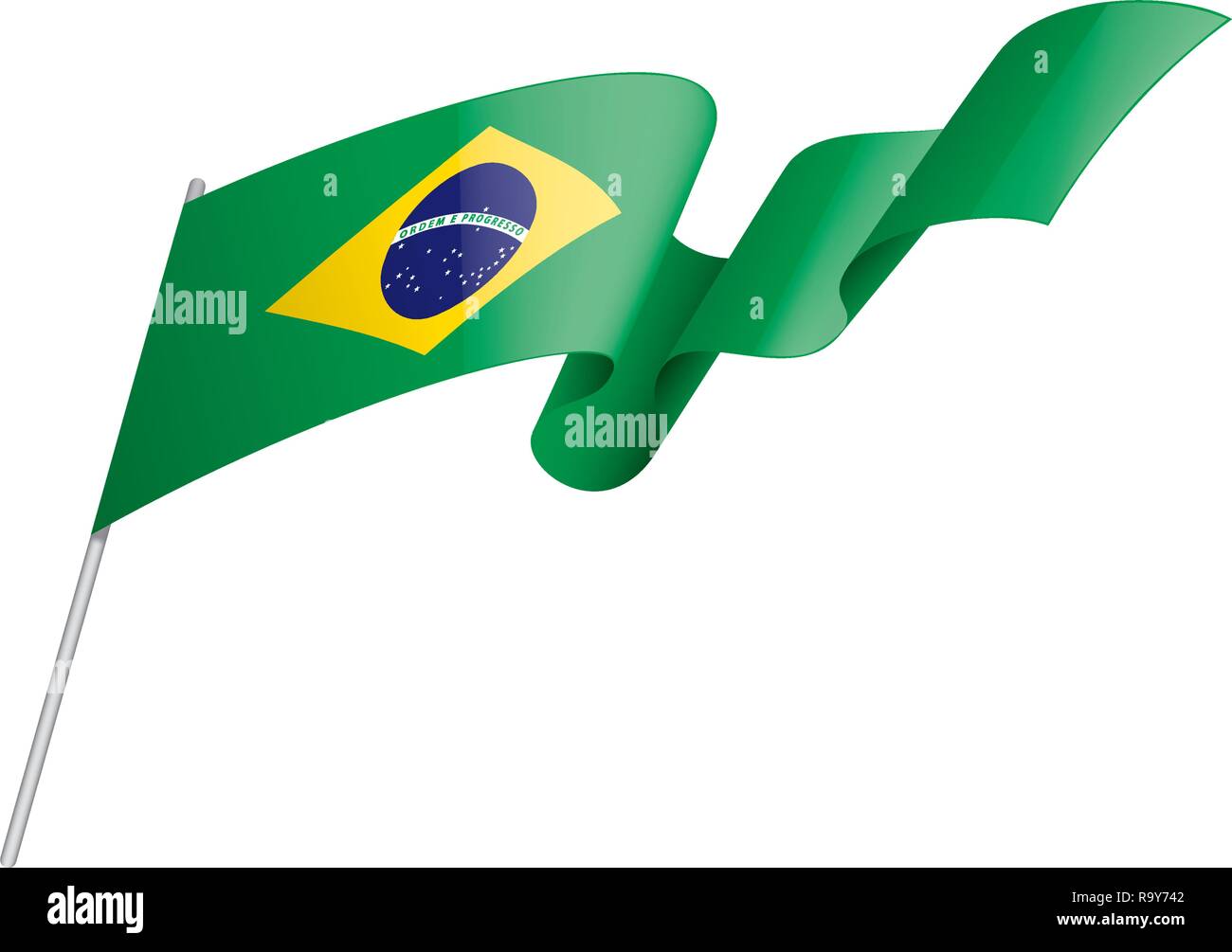 Brazil flag, vector illustration on a white background Stock Vector ...
