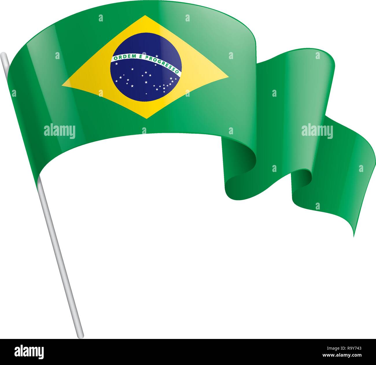 Brazil flag, vector illustration on a white background Stock Vector ...