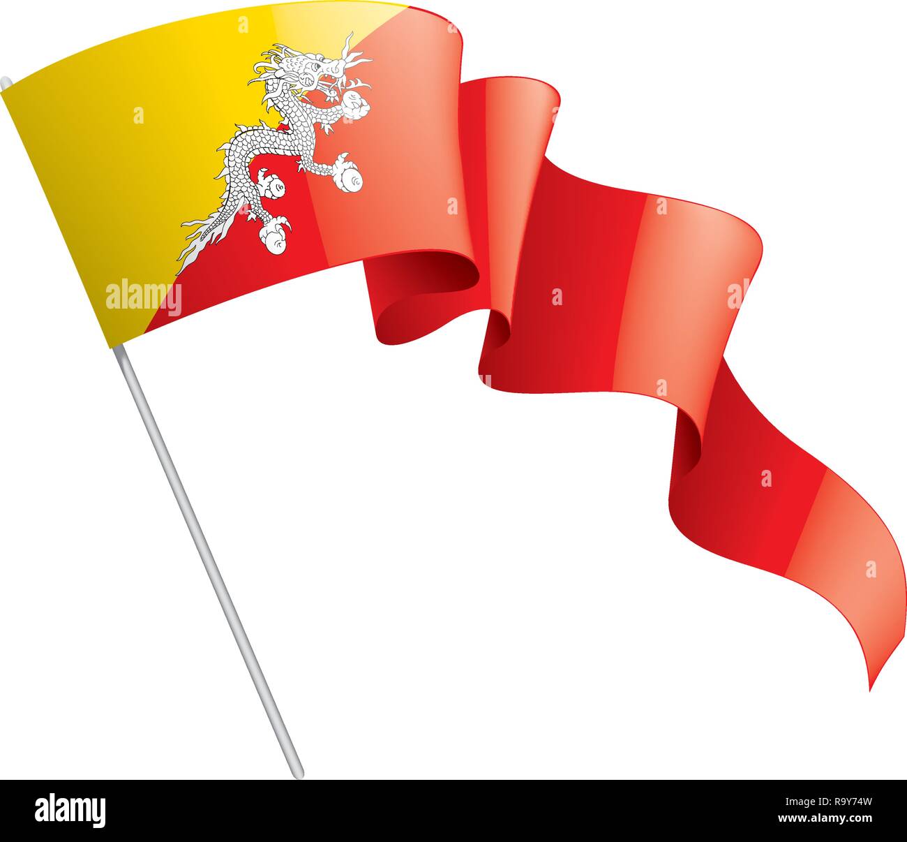 Bhutan flag, vector illustration on a white background Stock Vector ...