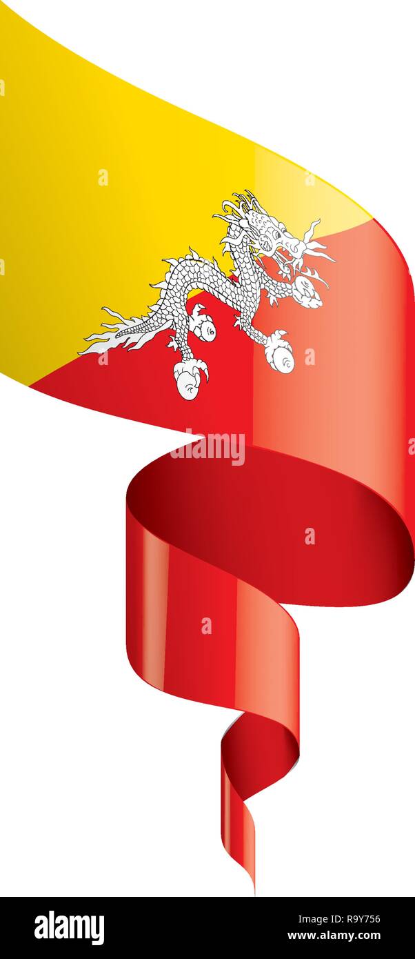 Bhutan flag, vector illustration on a white background Stock Vector ...