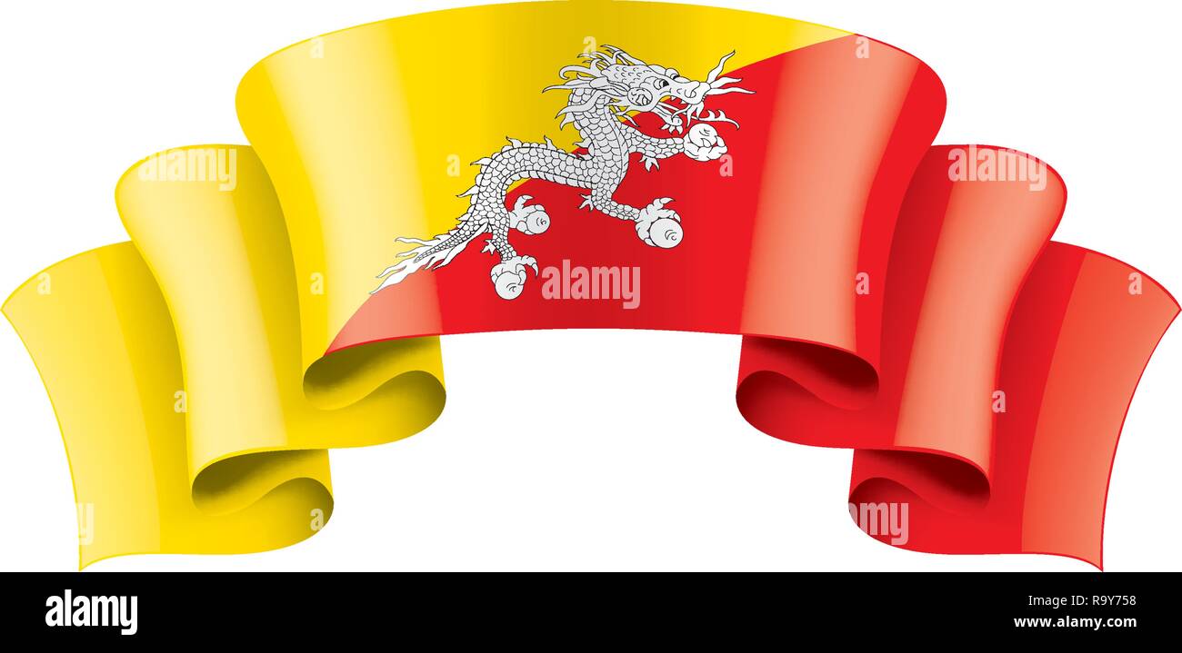 Bhutan flag, vector illustration on a white background Stock Vector ...