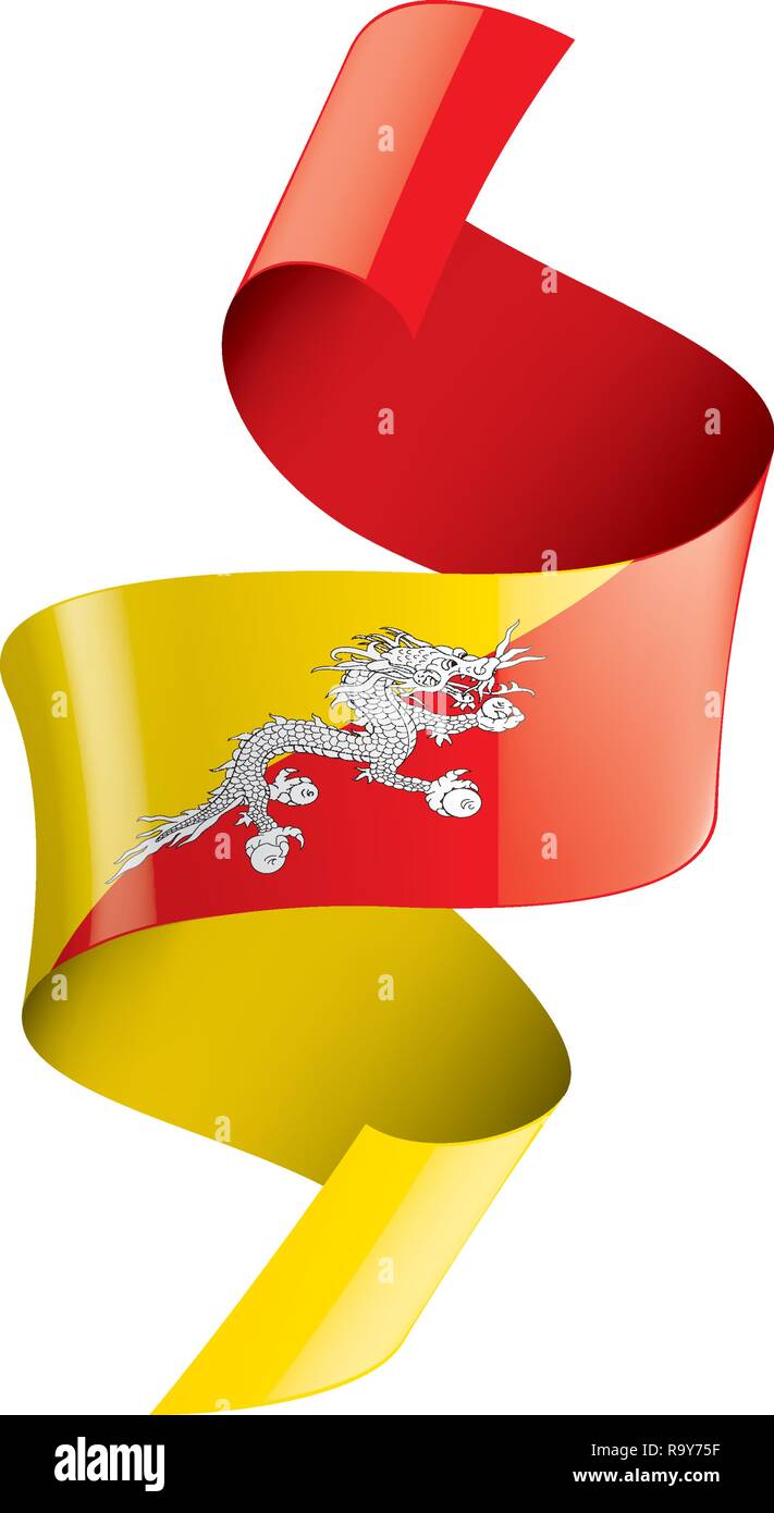 Bhutan flag, vector illustration on a white background Stock Vector ...