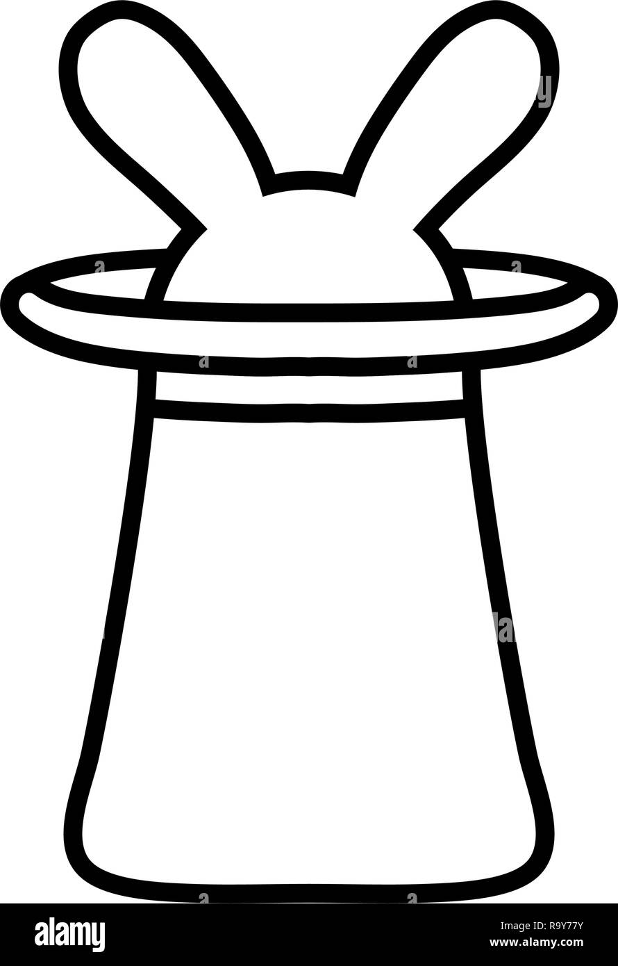 magician top hat with rabbit ears vector illustration design Stock ...