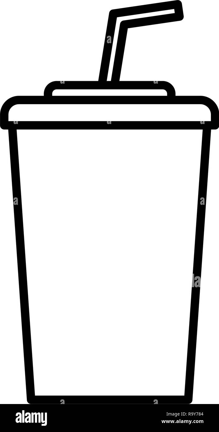 plastic cup with straw vector illustration design Stock Vector Image ...