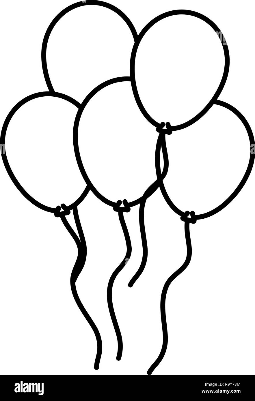 balloons helium floating icon vector illustration design Stock Vector ...