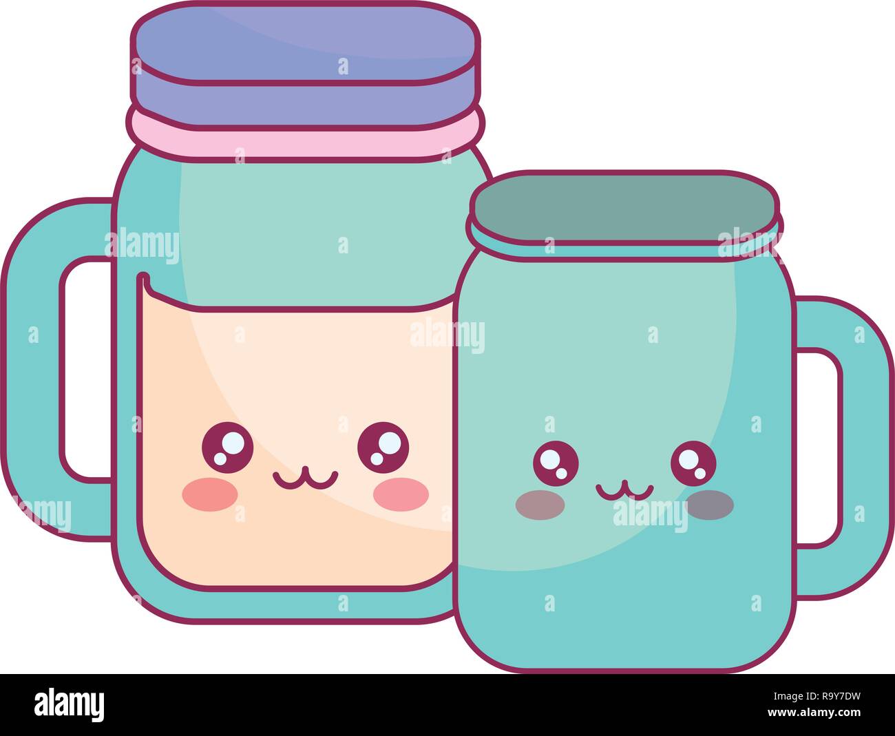 cute beverage jar kawaii character vector illustration design Stock ...