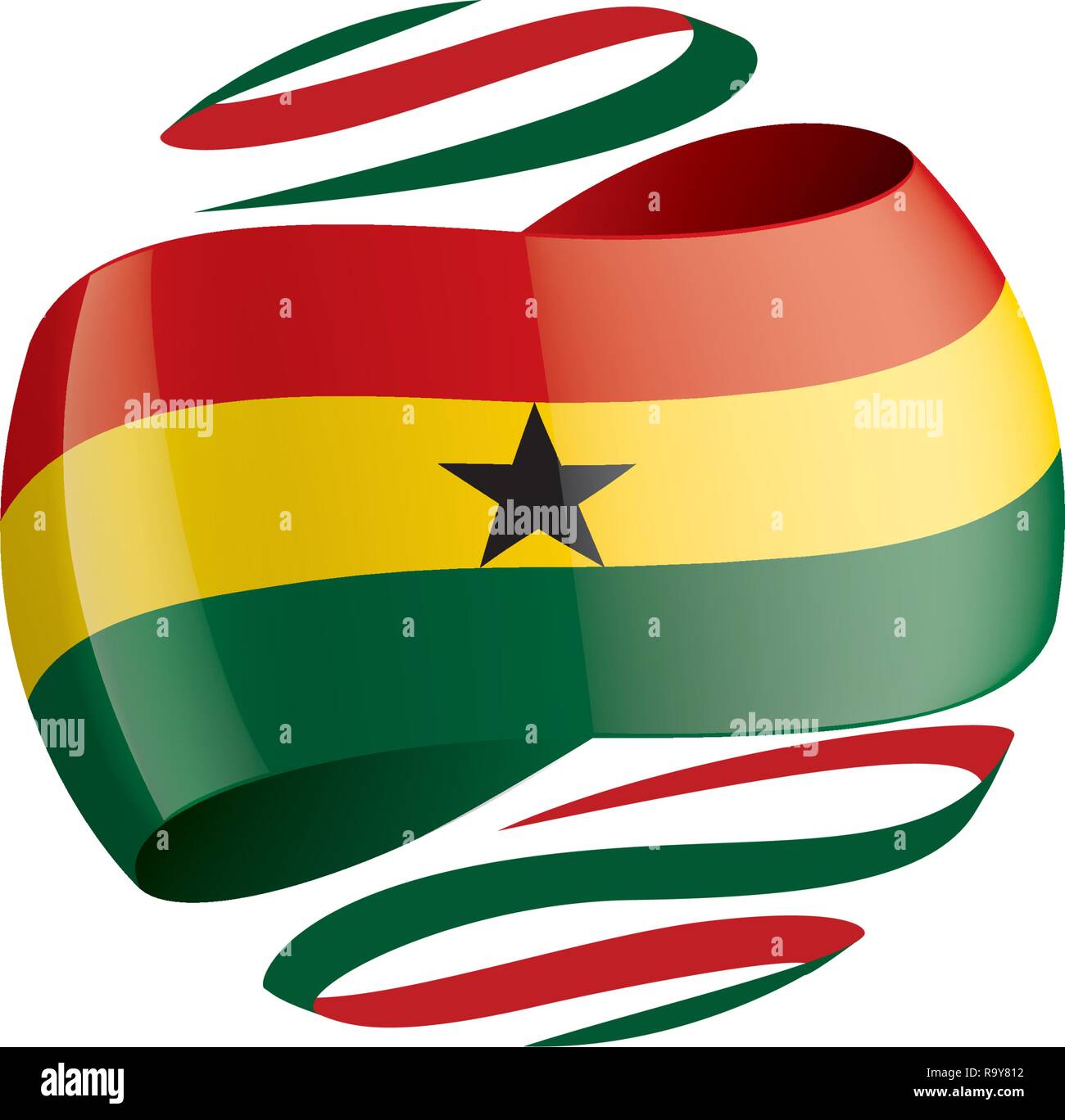 Ghana flag, vector illustration on a white background Stock Vector ...