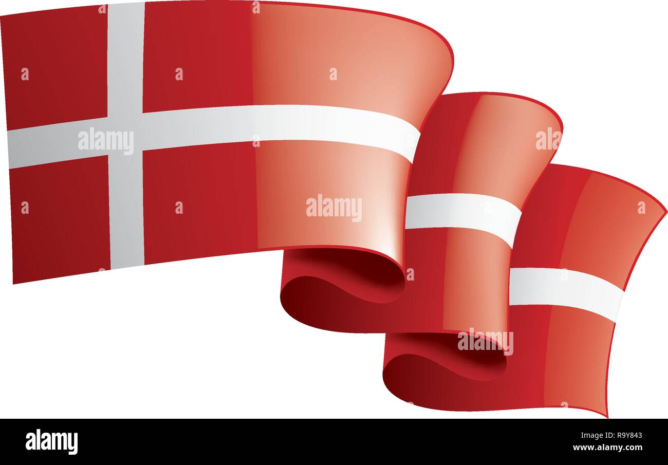 Denmark flag, vector illustration on a white background Stock Vector ...