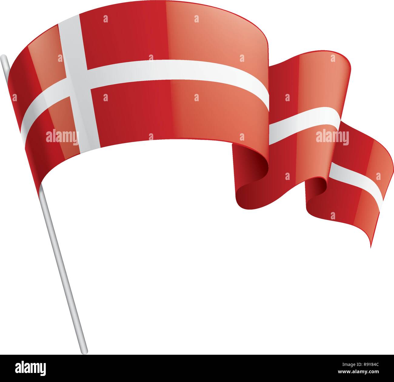 Denmark flag, vector illustration on a white background Stock Vector ...
